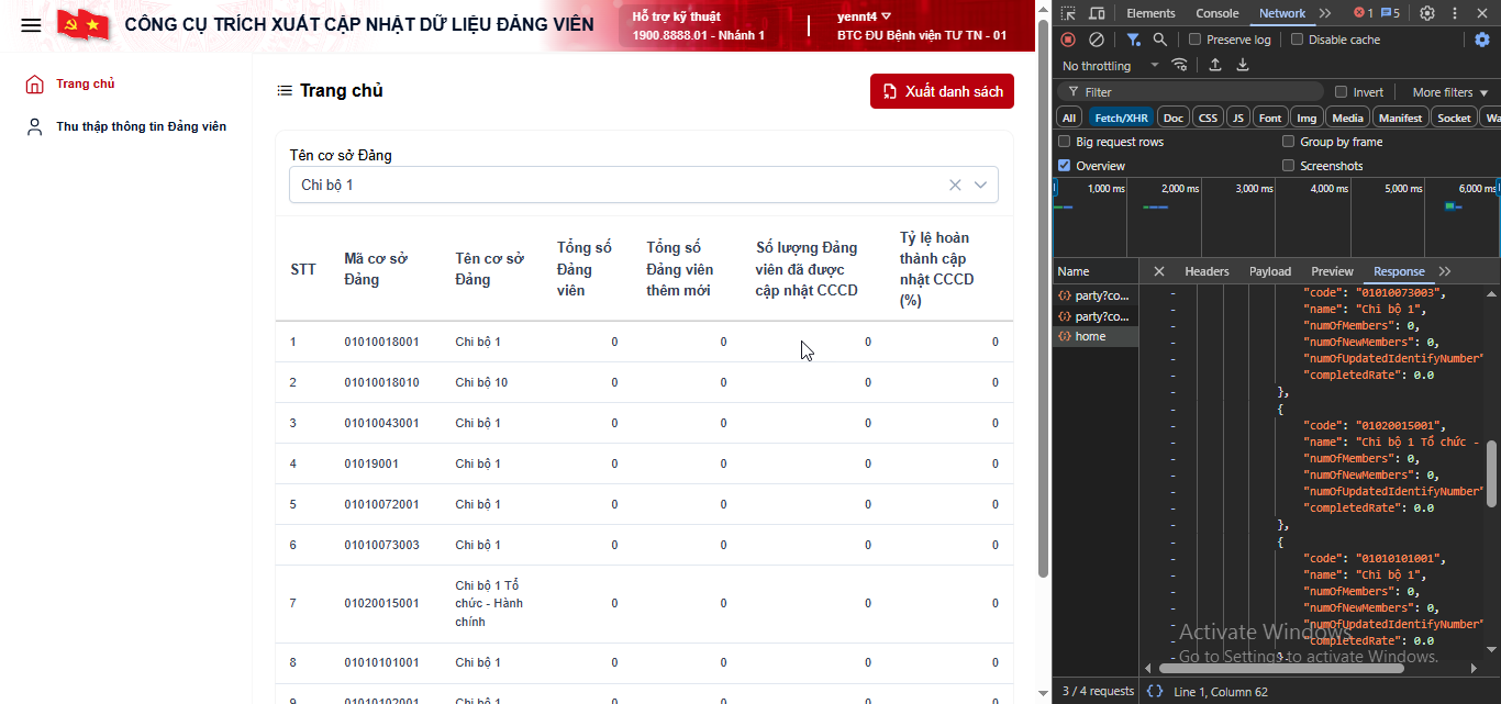 Bug #3095: [Trang chủ] Tìm kiếm theo tên cơ sở Đảng đang lỗi - CSDL_TWD - Redmine