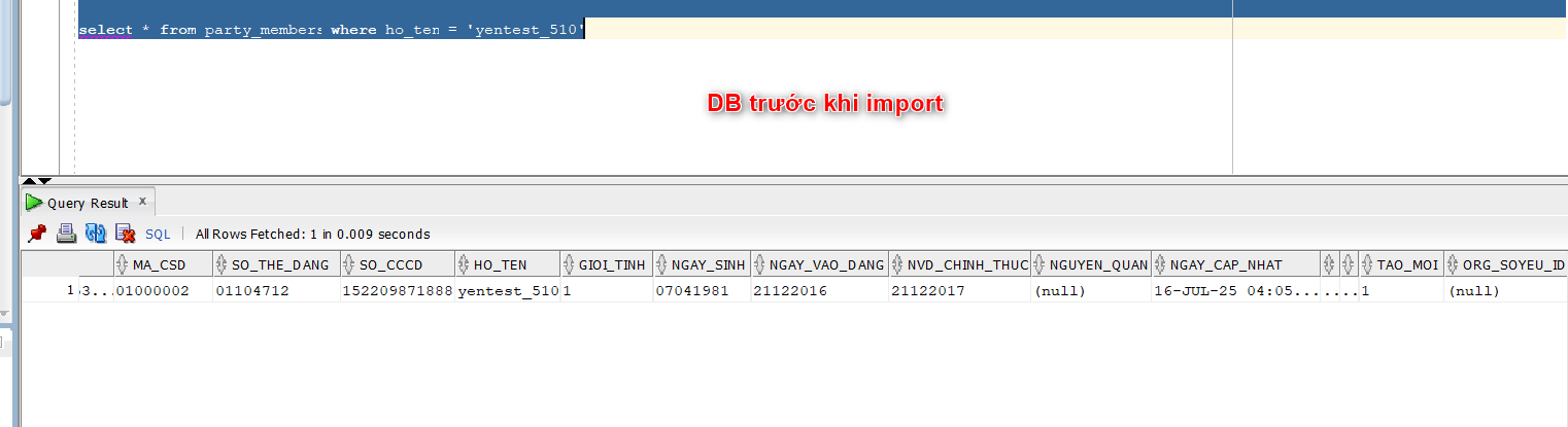Bug #3127: [Thu thập thông tin Đảng viên] [Import] Đảng viên có tao_moi = 1, đang chưa update ...